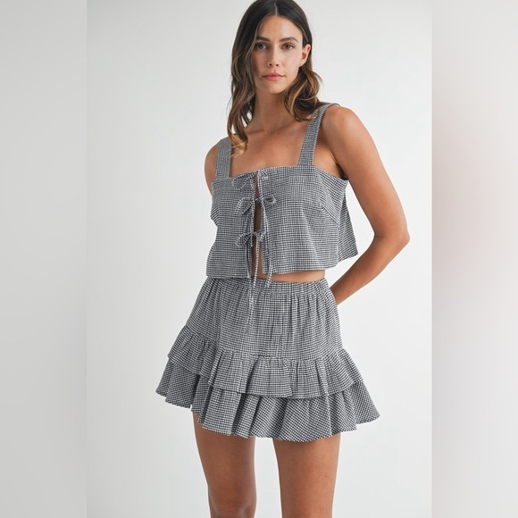 Mable | Skirts | Mable Gingham Plaid Crop Top And Mini Skirt Set | Poshmark